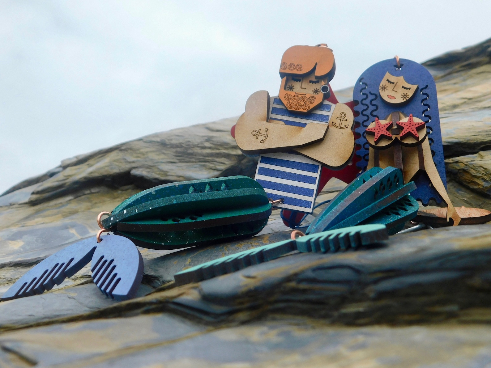 Mermaid Merman Mermate Merfolk Hanging Decorations Laser Cut | Etsy