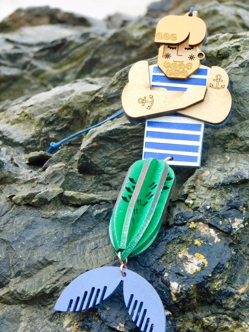 Mermaid Merman Mermate Merfolk Hanging Decorations, Laser Cut ...