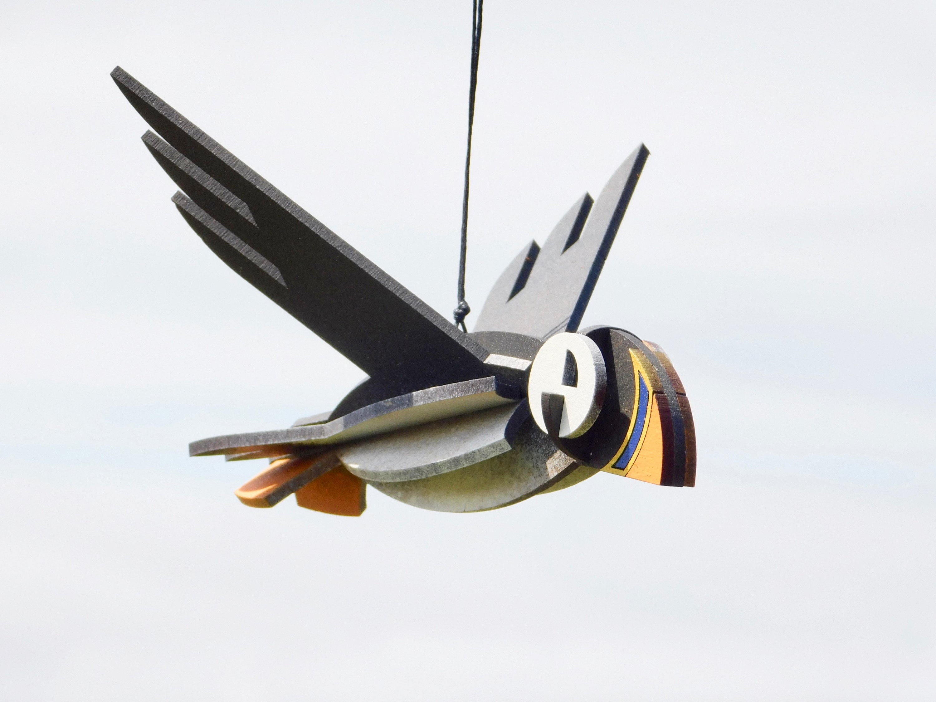 Flying Puffin Decoration With or Without Fish Wreath. Laser | Etsy