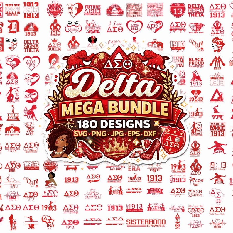 Delta Sigma Theta SVG Bundle 180 Designs,craft Files for T-shirts, Mugs ...
