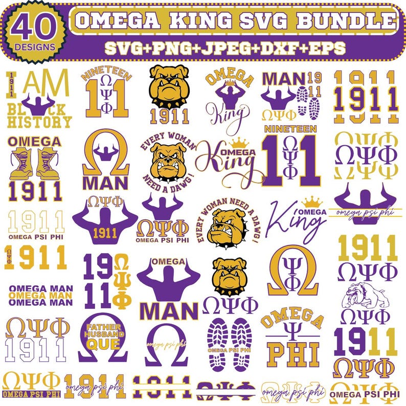 Greek Fraternity SVG Bundle | Purple & Gold Designs (digital Download ...