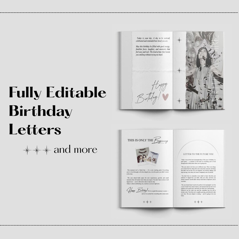 Personalized Birthday Magazine Template, Editable Canva, Stylish ...