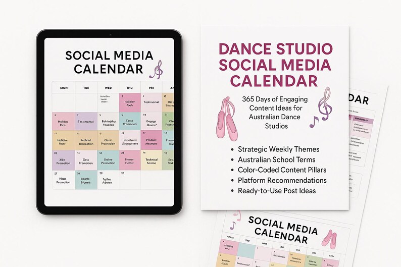 2026 Dance Studio Social Media Calendar, Content Ideas and Weekly ...