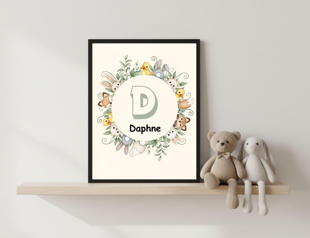 Editable Animal Alphabet Wall Art – A4 Nursery Decor Custom Name Letter ...