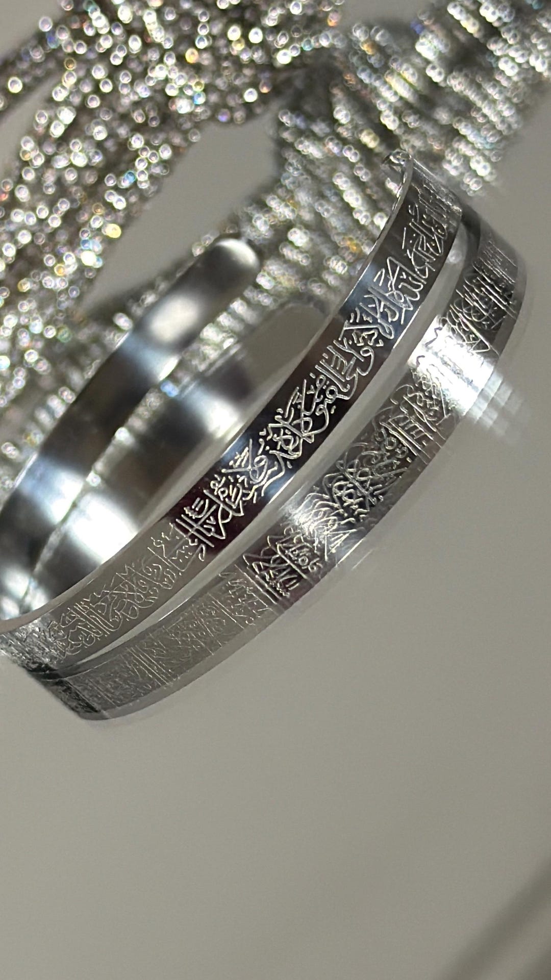 Ayatul Kursi Silver Cuff Bracelet/bangle| Islamic Engraved Bangle ...