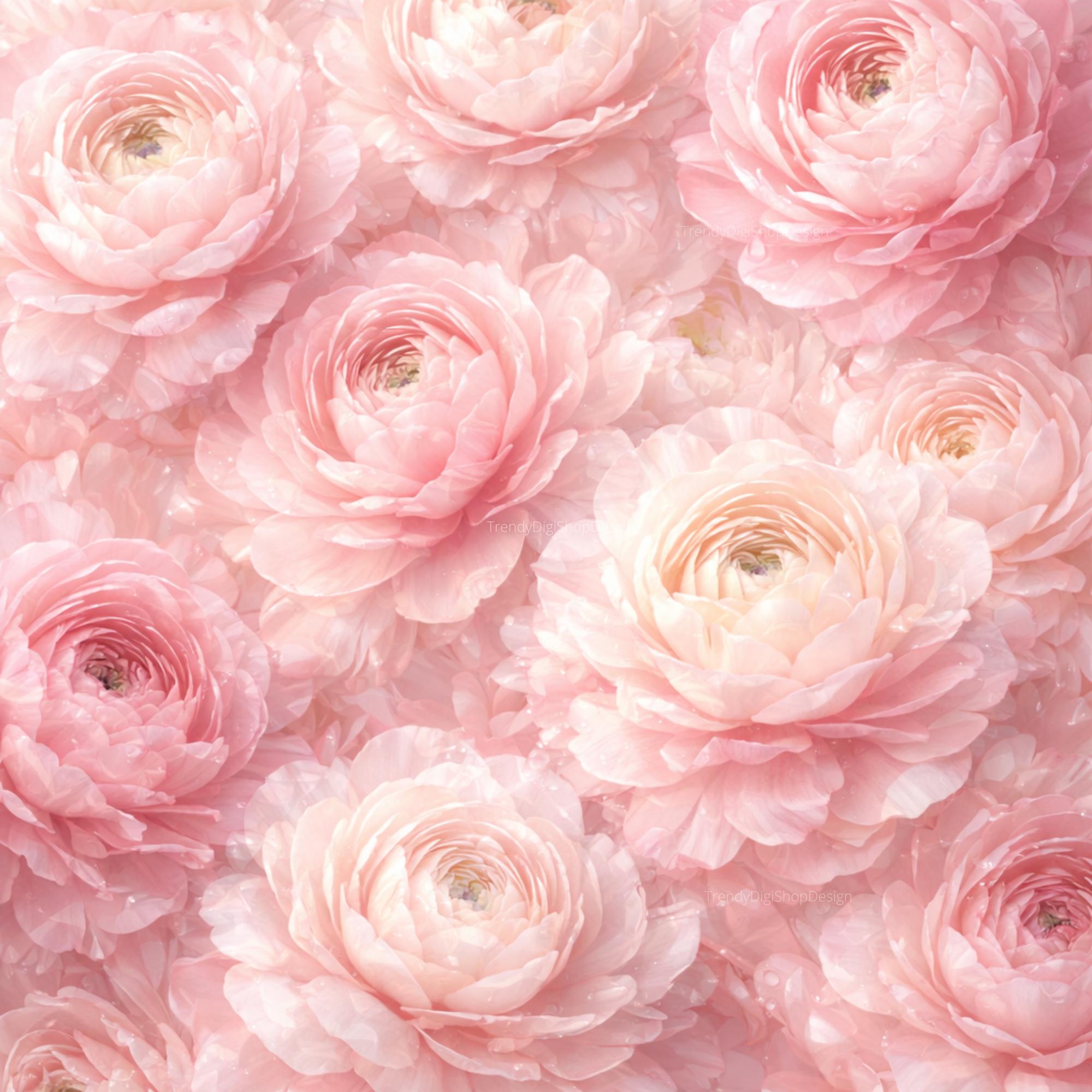 Pink Floral Digital Paper, Romantic Shabby Chic Backgrounds, Junk ...