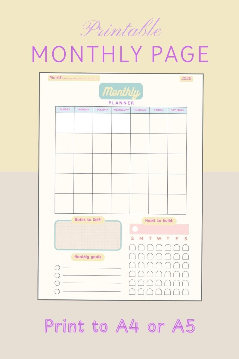 Printable Planner Bundle – Yearly, Monthly, Weekly, Daily Pages ...