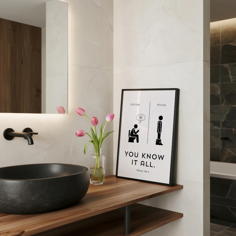 Funny Bible Verse Print Digital Download Christian Bathroom Decor Psalm ...