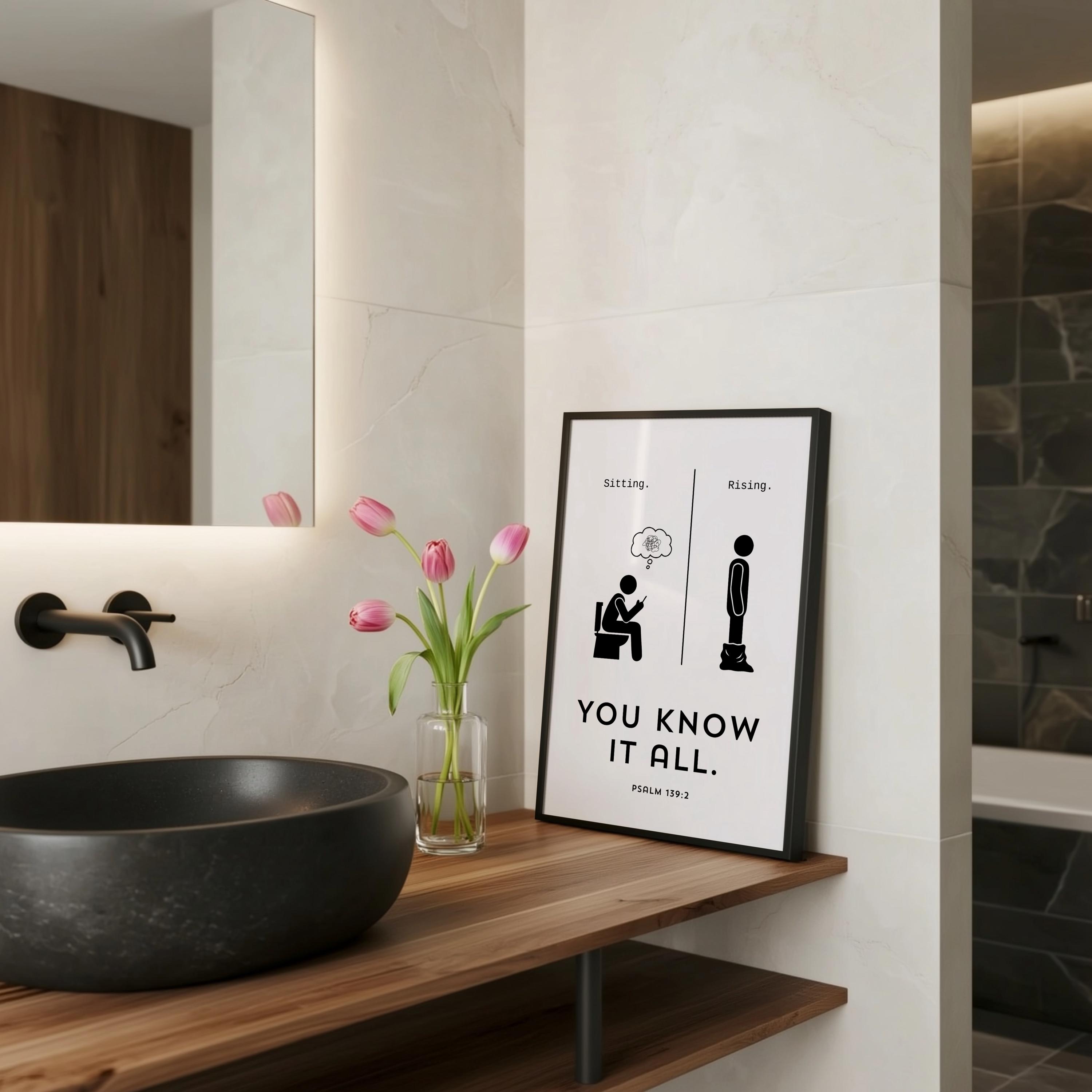 Funny Bible Verse Print Digital Download Christian Bathroom Decor Psalm ...