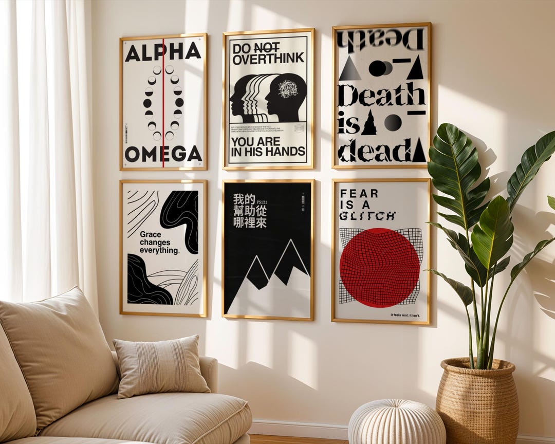 SET of 6 Christian Gallery Wall Digital Download, Modern Scripture Art ...