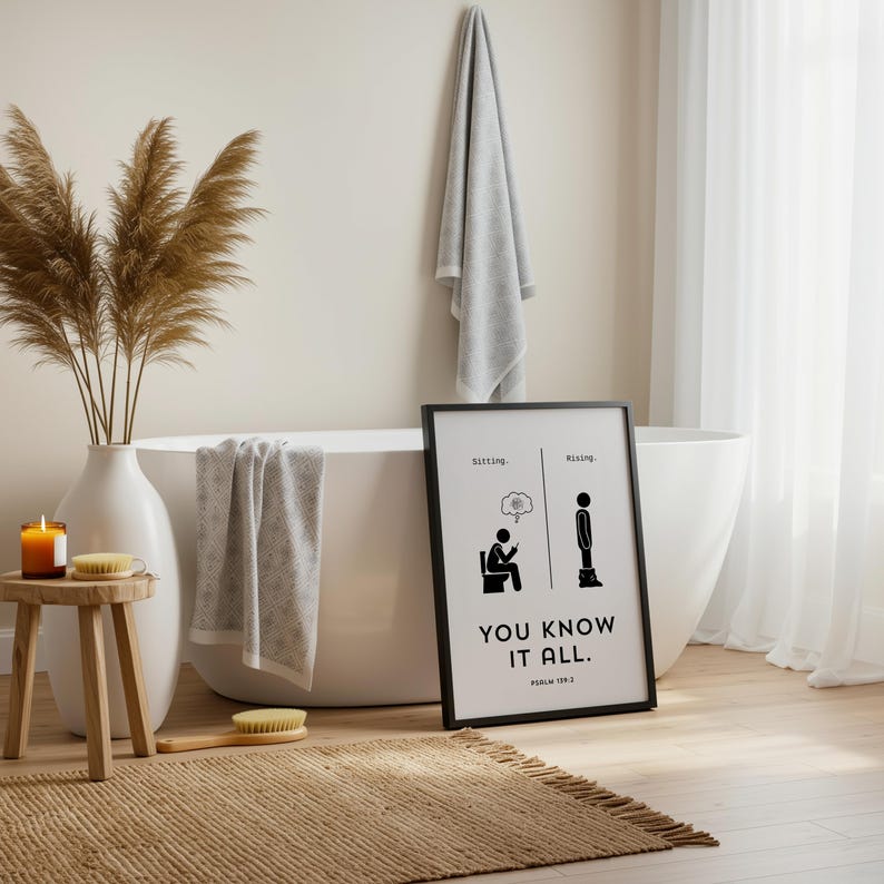 Funny Bible Verse Print Digital Download Christian Bathroom Decor Psalm ...