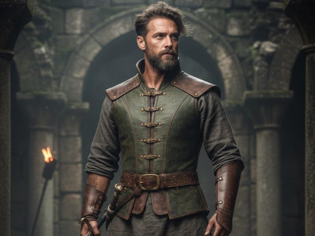 Bosgroen leren middeleeuws Ranger-jasje - handgemaakt Fantasy Warrior ...