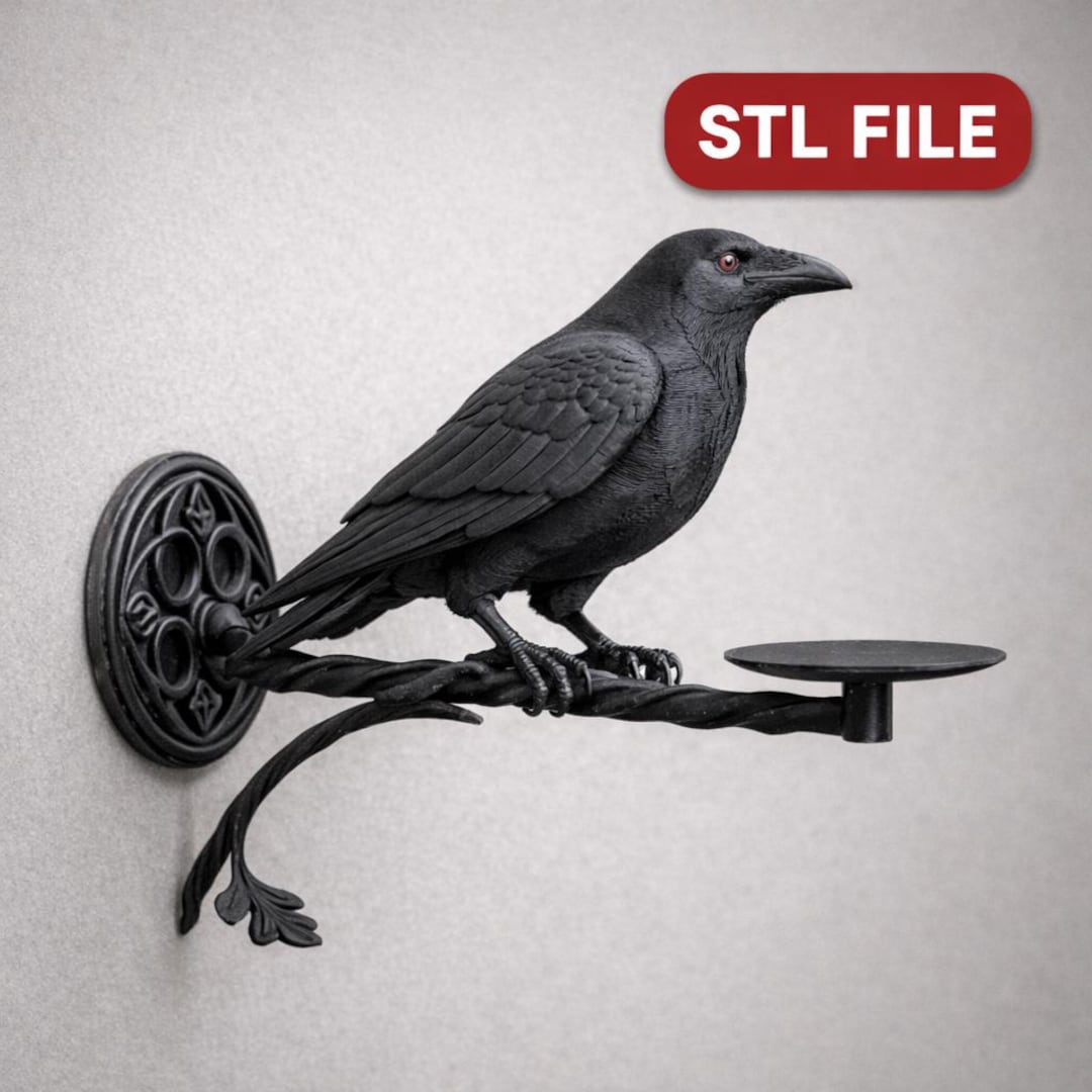 Gothic Raven Candle Holder STL, Tealight Holder STL File, 3D Raven ...