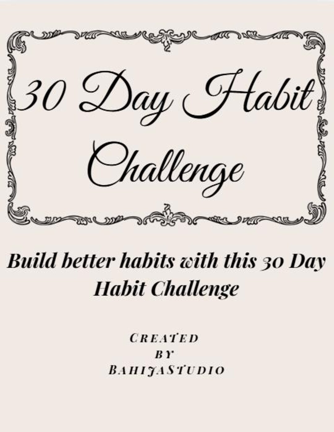 30 Day Habit Challenge Printable – Habit Tracker & Self Improvement ...