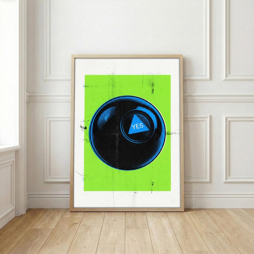 Magic 8 Ball Yes Art Print | Retro Green Wall Decor | Positive ...