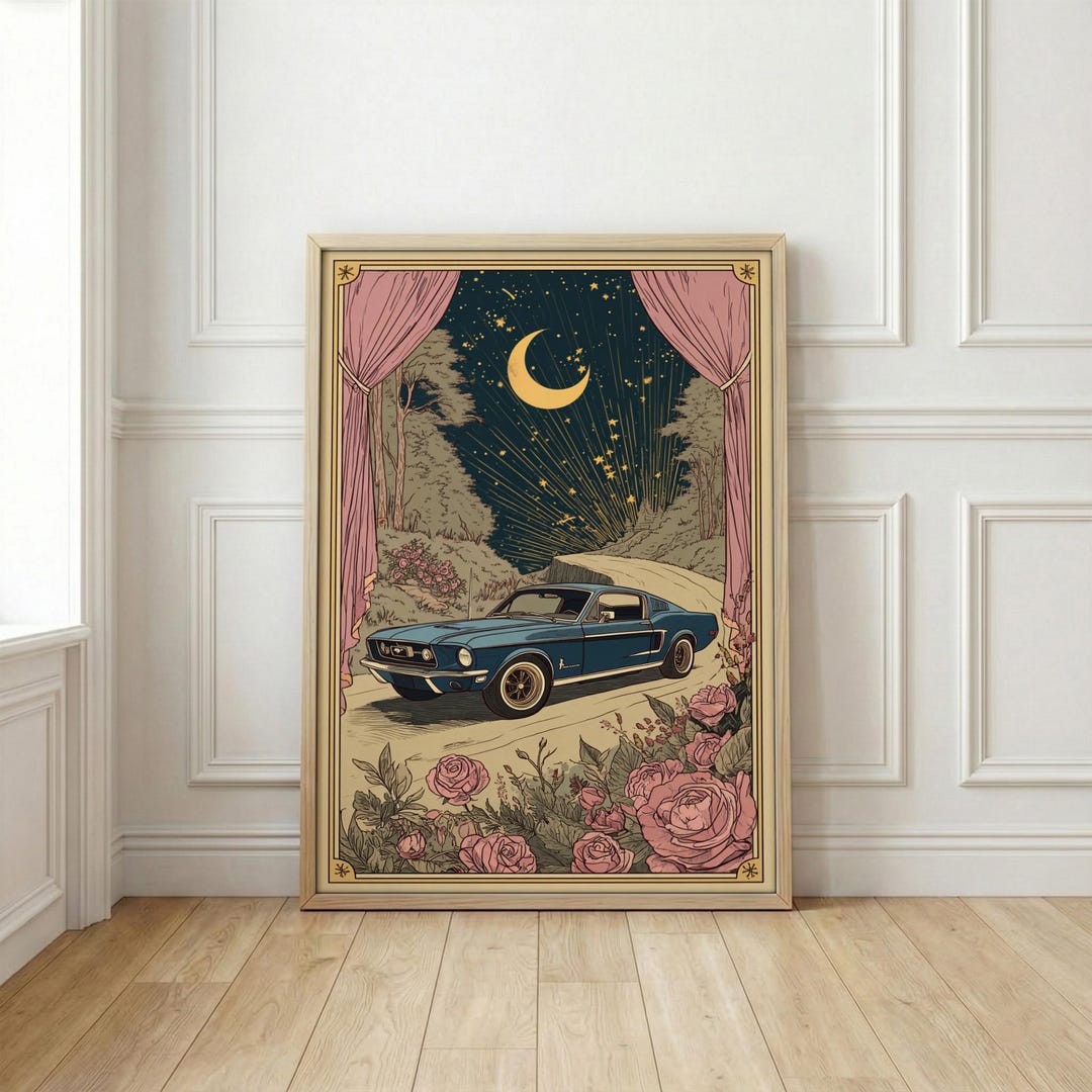 The Chariot Tarot Card Print | Classic Muscle Car Art | Vintage ...