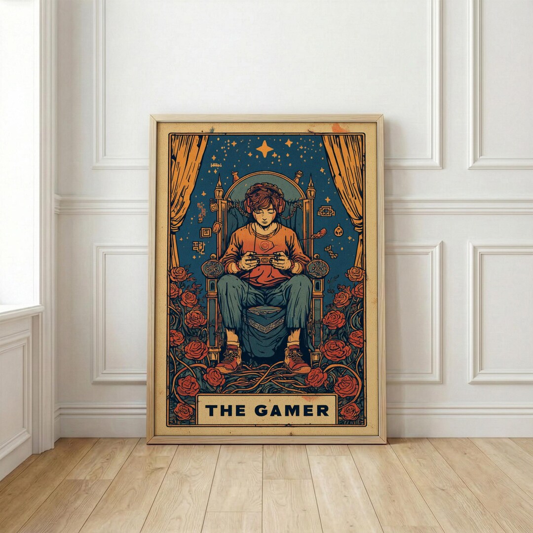 The Gamer Tarot Card Print | Video Game Room Decor | Teen Boy Gift ...