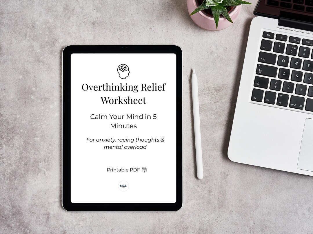 Overthinking Help Worksheet – Mental Clarity Exercise, Anxiety Coping ...
