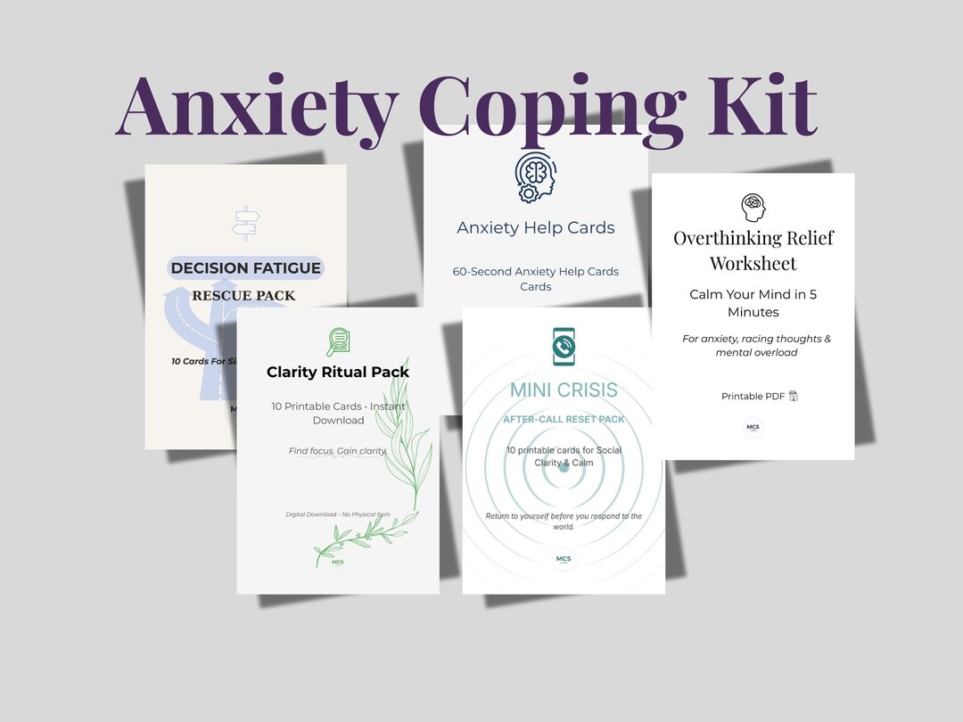 Anxiety Coping Kit Printable – Grounding Cards, Calming Techniques ...