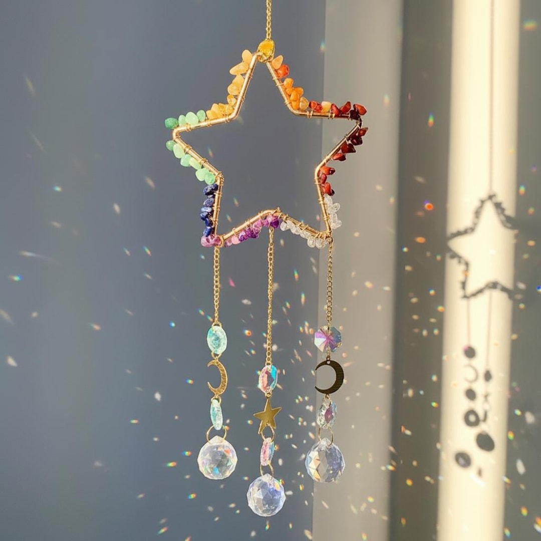 Star Suncatcher, Natural Stone Suncatchers, Stone Suncatchers , Window ...