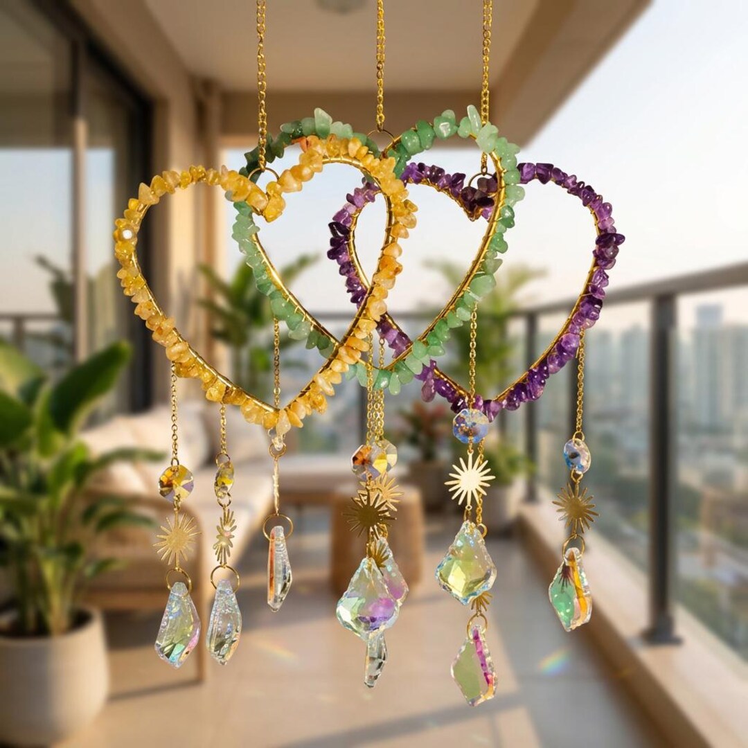 Natural Stone Suncatchers, Stone Suncatchers , Window Hanging, Sun ...