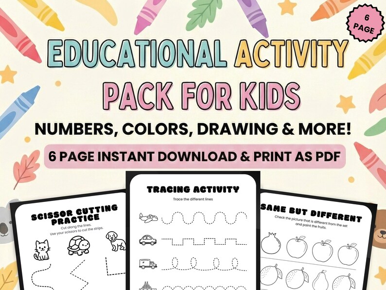 6 Black and White Fine Motor Printables Preschool Worksheets to Keep ...