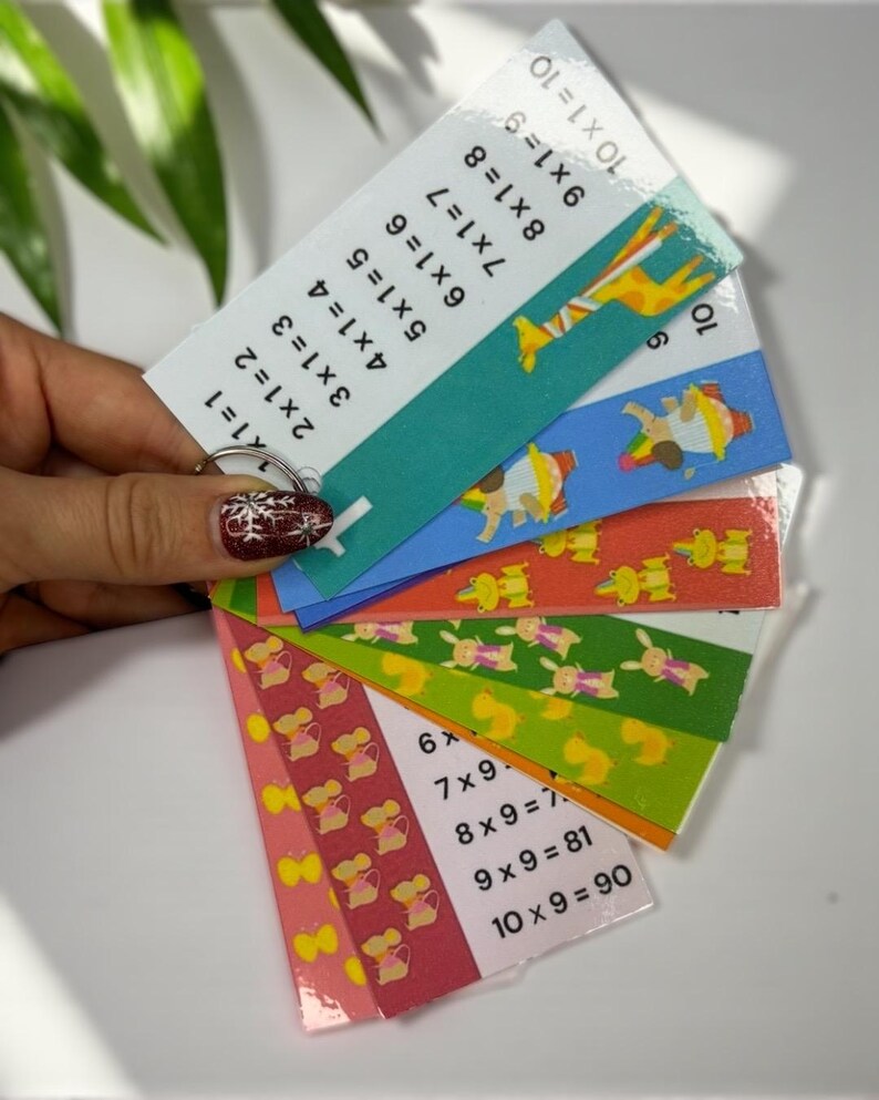 Multiplication Flash Cards for Kids, Math Learning Ring Cards, Times ...