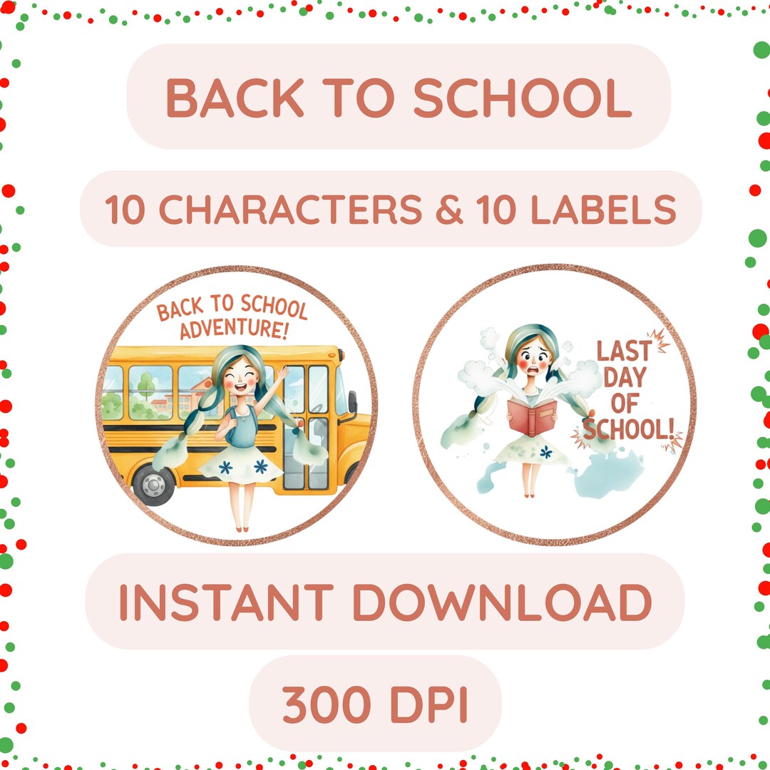Soft & Cozy Back to School Digital Stickers, 10 Characters and 10 ...