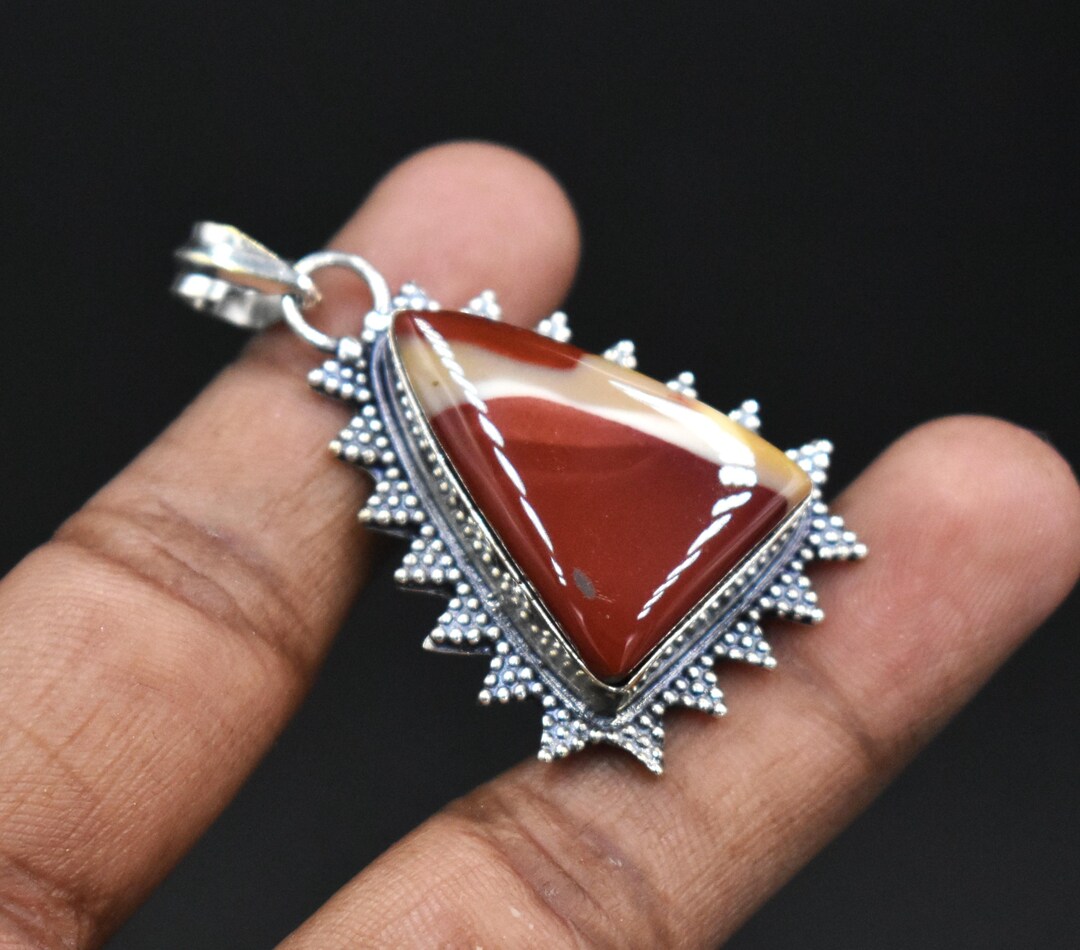 Natural Mookaite Pendant: 925 Sterling Silver Gemstone Jewelry ...