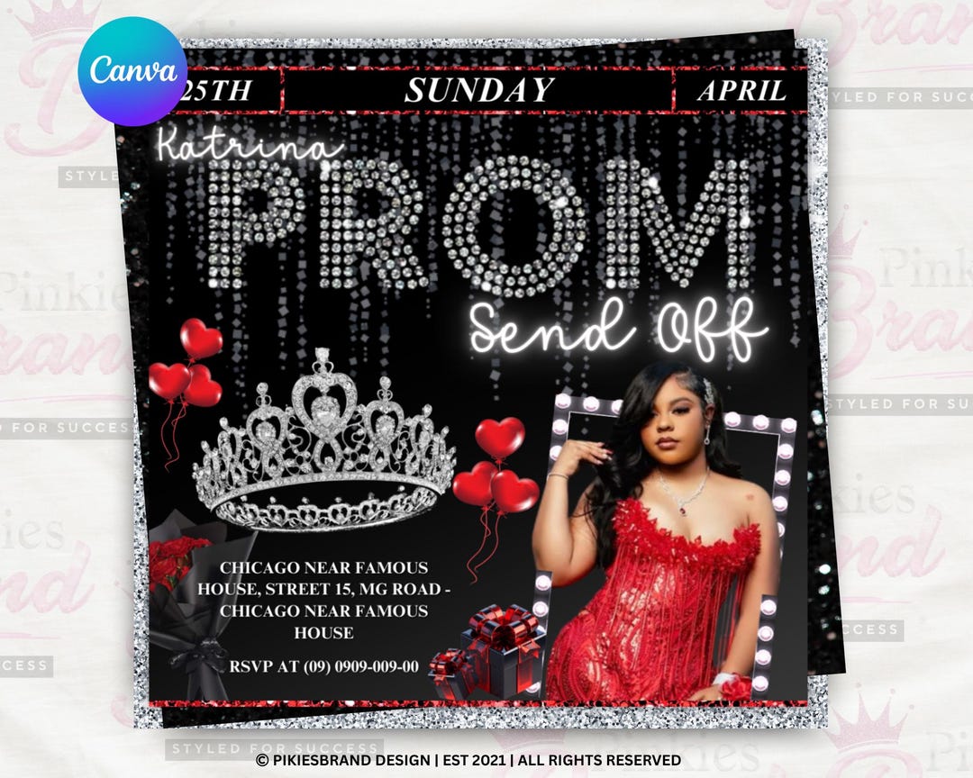 Prom Send off Flyer, DIY Prom Queen Flyer, Prom Send off Event, Prom ...