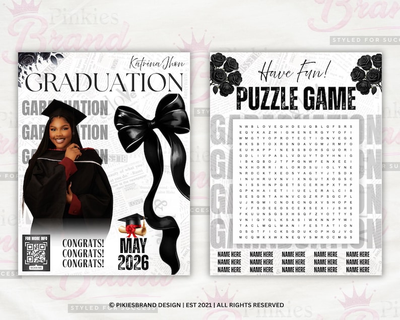 Graduation Magazine Editable Canva Template, Graduation Booklet ...
