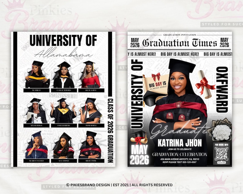Graduation Magazine Editable Canva Template, Graduation Booklet ...