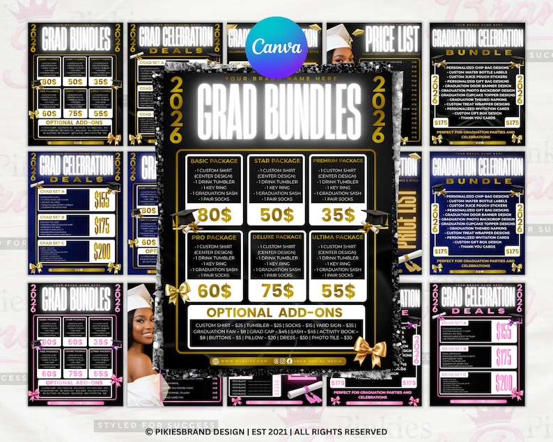 Graduation Package Flyer Template | DIY Graduation Bundles Marketing ...