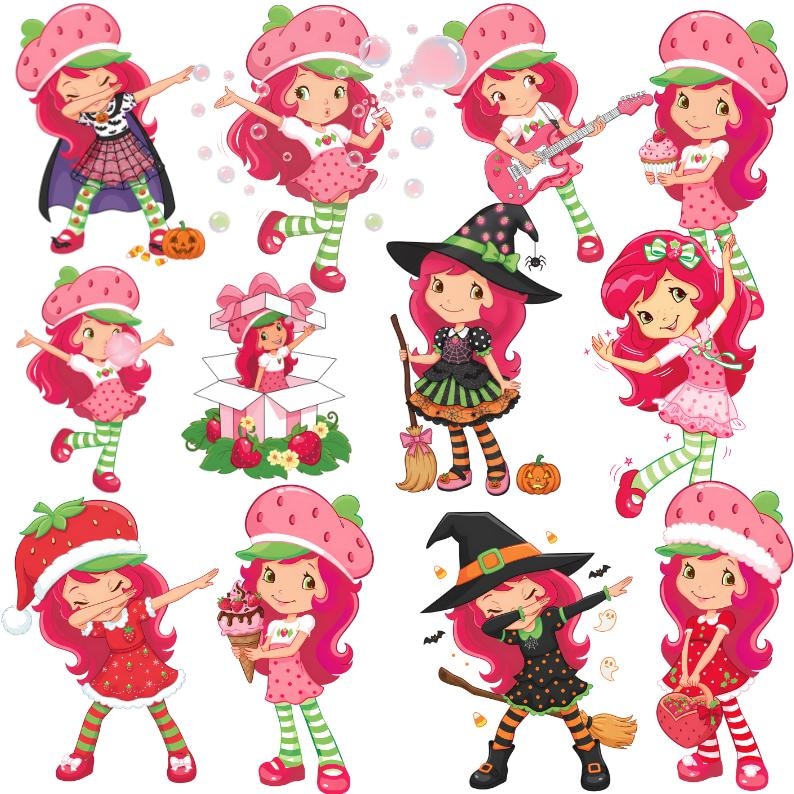 Strawberry Girl Clipart Bundle | 40 Cute PNG Files | High Resolution ...