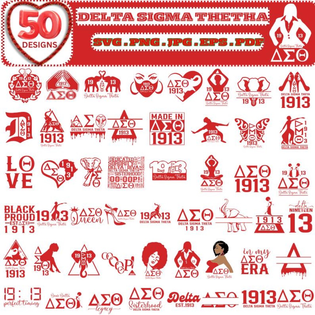 Mega Delta Sigma Theta Svg Bundle 50 Designs in 5 Formats Cricut and ...