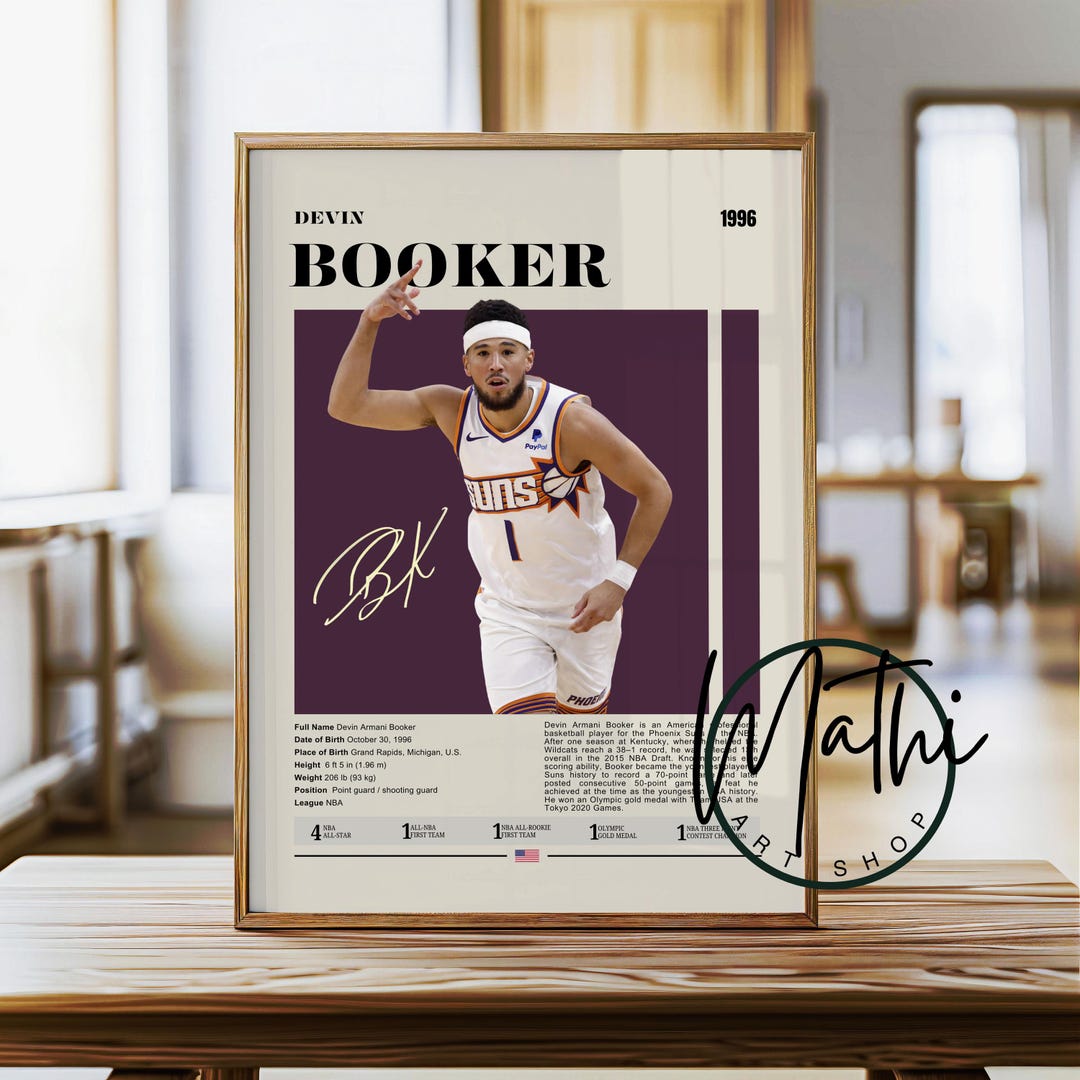 Devin Booker Poster: Phoenix Suns NBA Art Print (digital or Physical ...