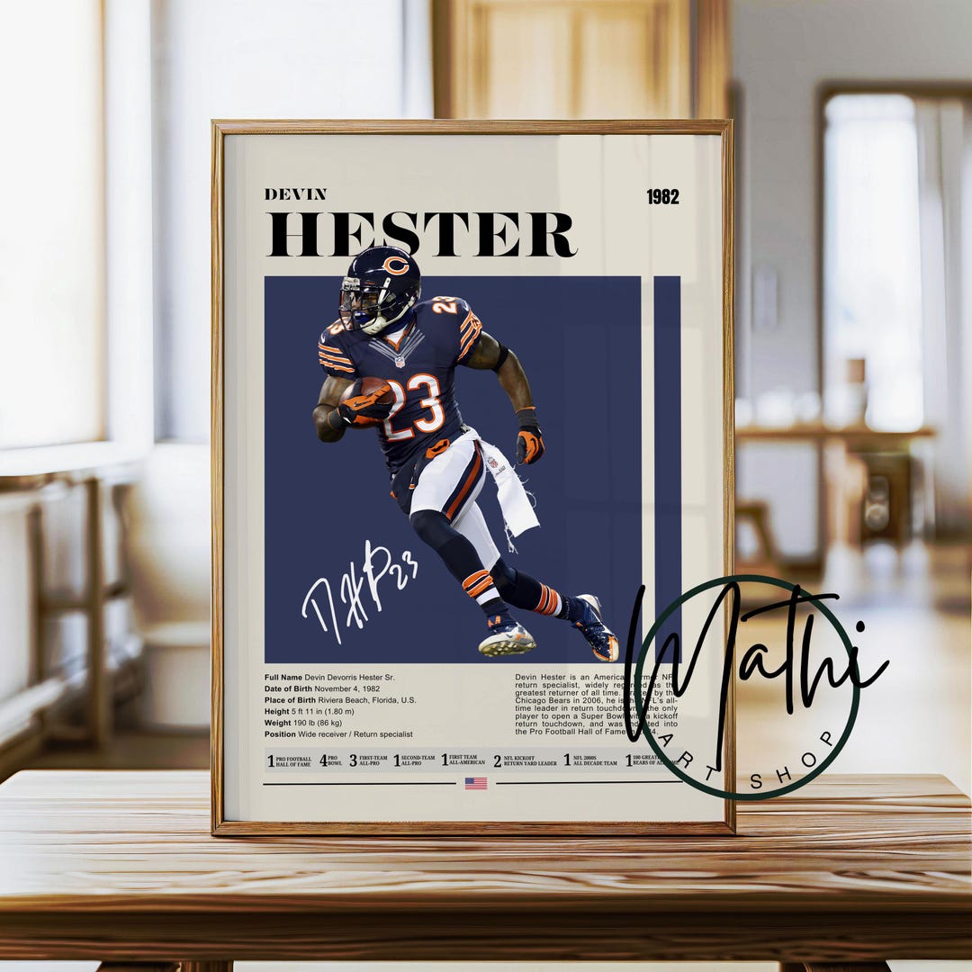 Devin Hester Art Print: Chicago Bears NFL Legend (digital or Physical ...