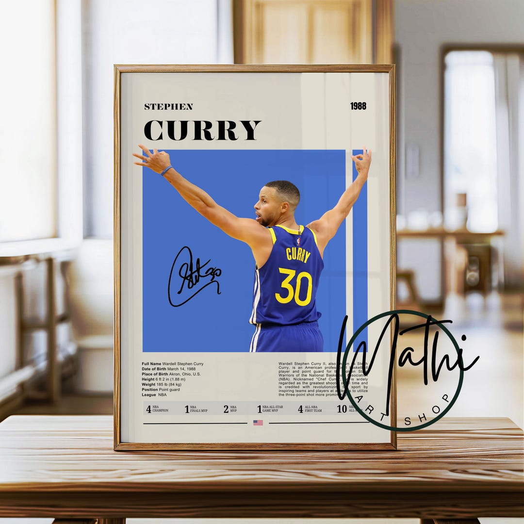Stephen Curry Mid-century Modern Print: Golden State Warriors NBA ...