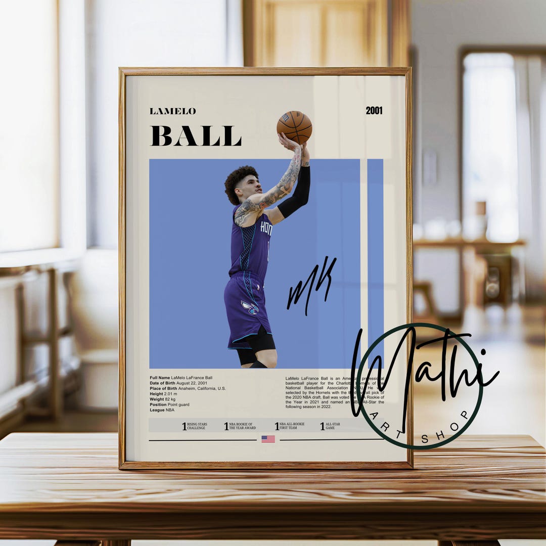 Lamelo Ball Poster: Charlotte Hornets NBA Art Print (digital or ...