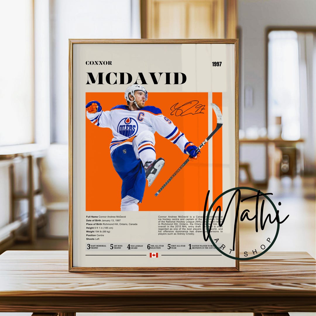 Connor Mcdavid Oilers Poster: NHL Hockey Art Print (digital or Physical ...