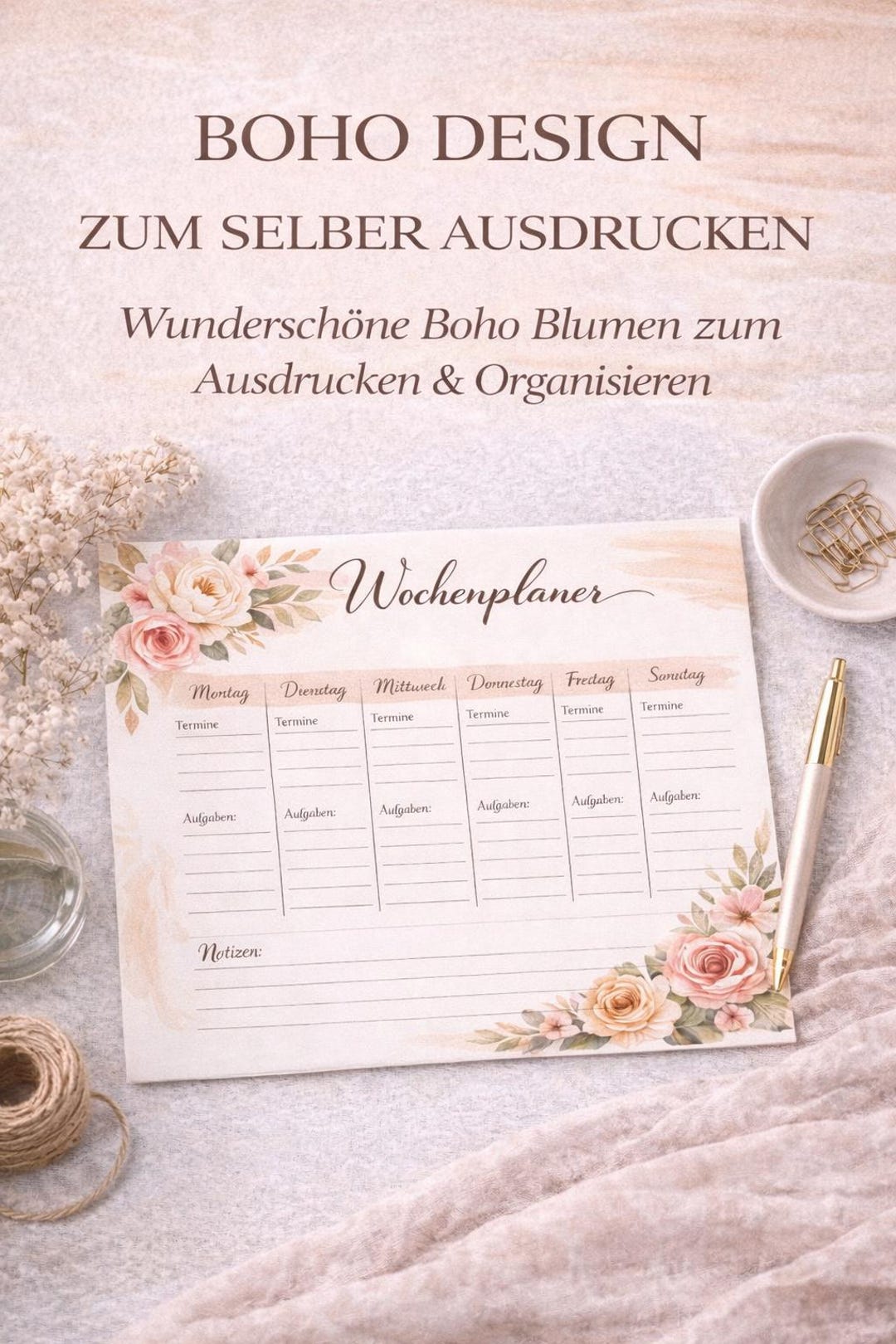 Boho Weekly Planner Printable | Appointments & Tasks | A4 and US Letter ...