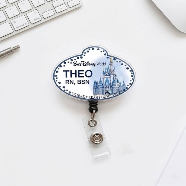 Personalized Cast Member Disney Acrylic Badge Reel, Where Dream Come ...