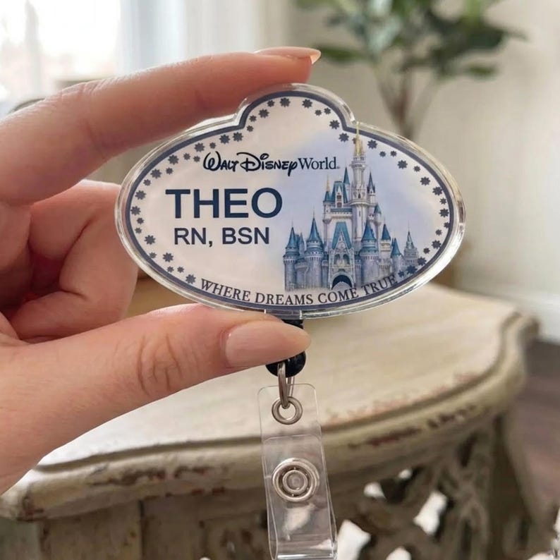 Personalized Cast Member Disney Acrylic Badge Reel, Where Dream Come ...