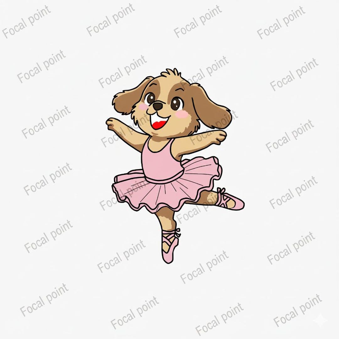 Ballerina Dog PNG |cute Puppy Ballet Clipart |dancing Dog Illustration ...