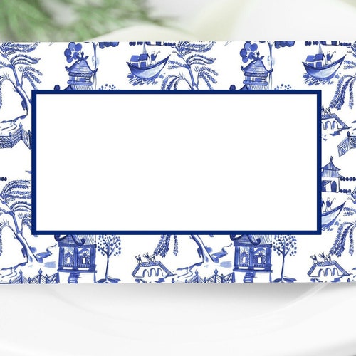 Blue Willow Place Cards - Etsy