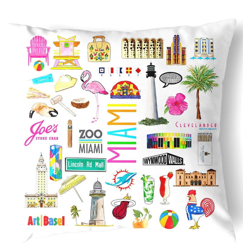 Miami Throw Pillow - Etsy