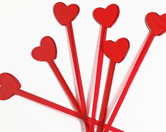 Heart Swizzle Sticks - Etsy