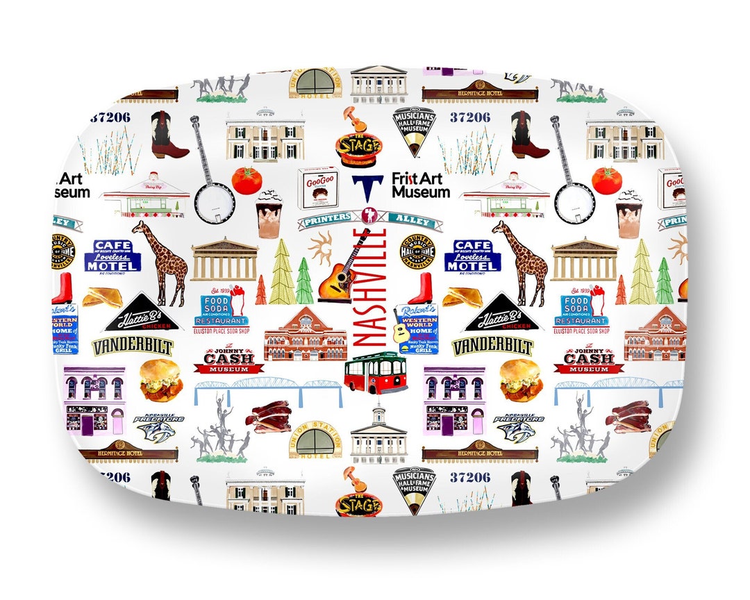 Iconic Nashville Tennessee Watercolor Decoware(tm) Platter - Etsy