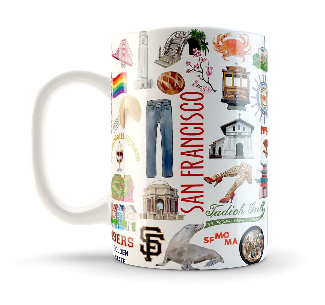 Iconic San Francisco Watercolor Ceramic Mug - Etsy