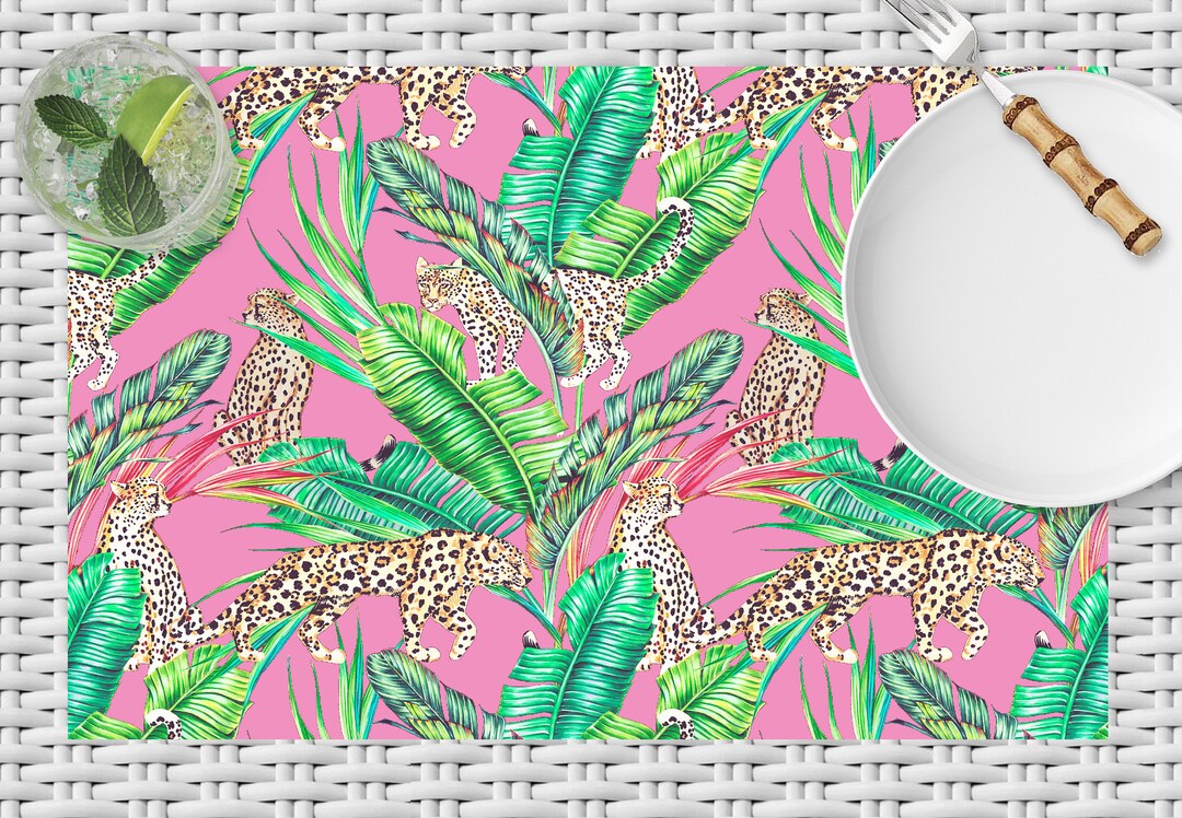 Pink Cheetah Disposable Paper Placemats - tear-away pad of 24 - Etsy ...